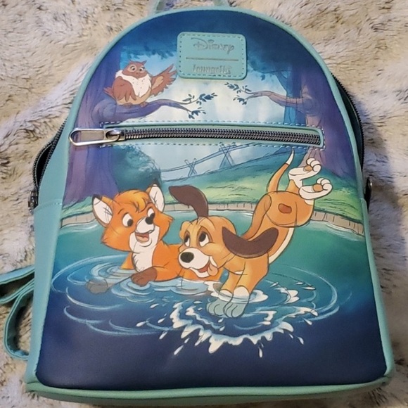 Loungefly | Bags | Loungefly Blue And Green Fox And Hound Backpack ...
